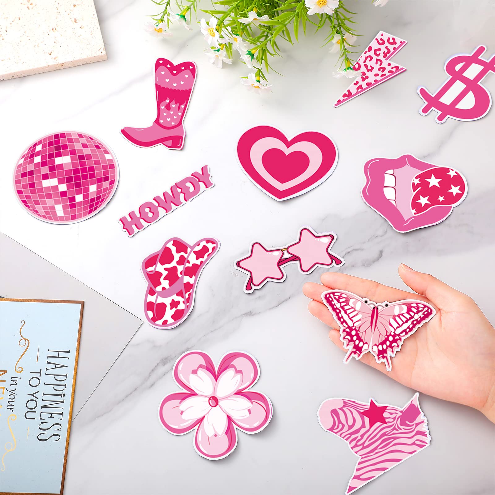 16pcs Pink Preppy Refrigerator Magnets Women Fridge Magnets Cute Magnetic Pink Locker Accessories Preppy Locker Decor Boho Locker Decoration Smiling Face Leopard Decorative Magnets for Girls Kitchen