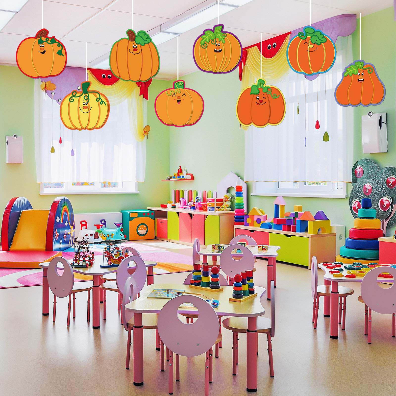 Blulu Pumpkin Cutout Decoration Pumpkins Cardboard Cutouts with Glue Point for Classroom School Bulletin Board Fall Theme Thanksgiving Halloween Party, 5.9 x 5.9 Inch(40 Pieces)