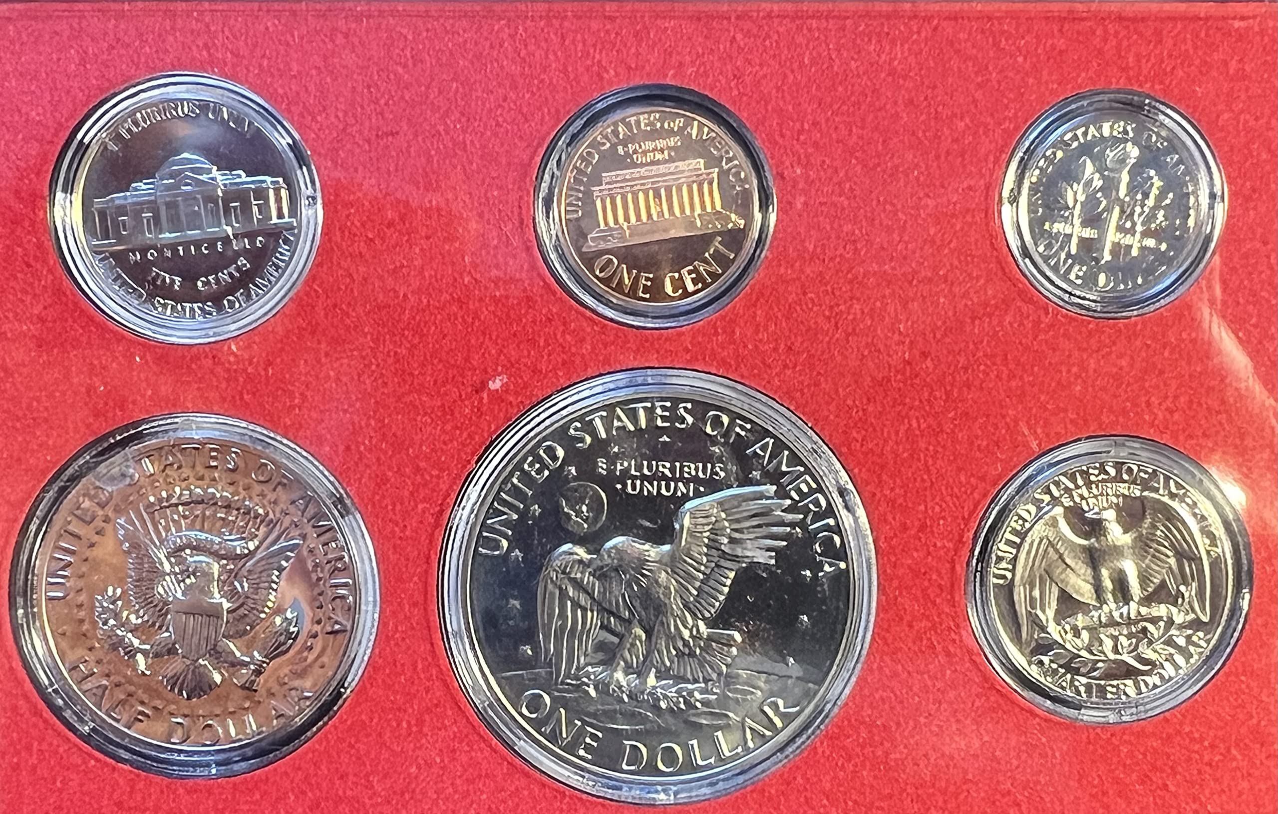 1974 S US Proof Set in Mint Packaging (includes Ike Dollar) Dollar, Half dollar, Quarter, Dime, Nickel, Cent US Mint Proof