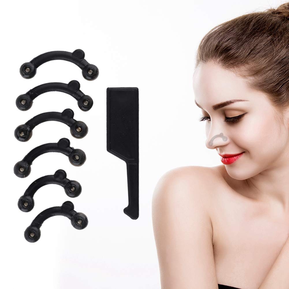 Voluxe 3 Pairs Invisible Nose Shaper Clip,Pain-Free Nose Up Lifting Device Beauty Enhancer Portable Soft For Women Men(Black)