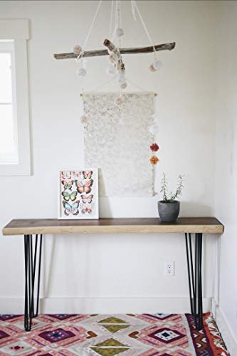 Live Edge Walnut Narrow Desk - Any Size - Handmade Black Walnut Computer Desk Mid Century Modern Walnut Desk