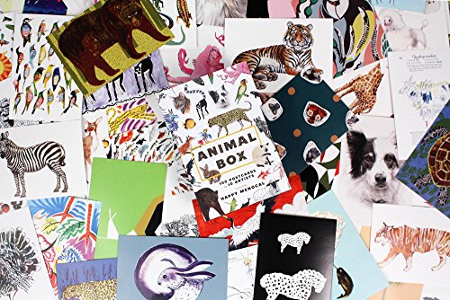 Animal Box: 100 Postcards by 10 Artists (100 postcards of cats, dogs, hens, foxes, lions, tigers and other creatures, 100 designs in a keepsake box)