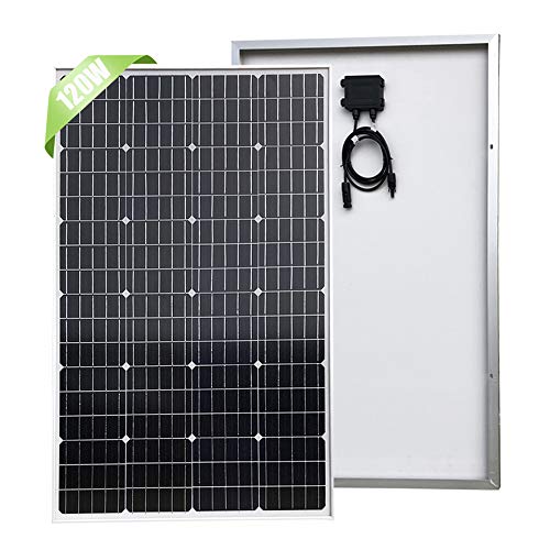 120 Watt Monocrystalline 12V Solar Panel High Efficiency Mono Module RV Marine Boat Off Grid (1pc(120W))