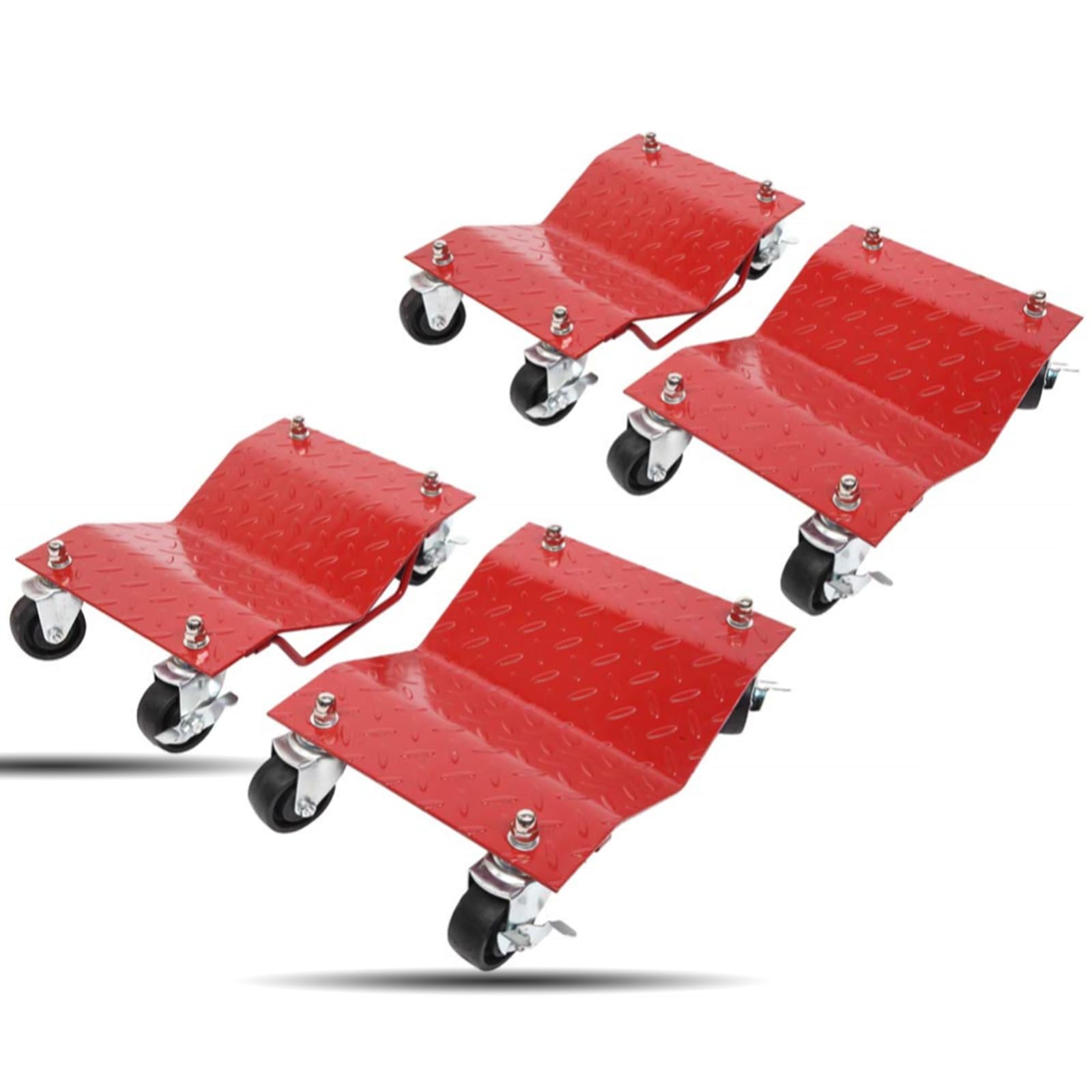 3" Auto Dolly Wheel Dolly New Car Dollies Wheel Tire 12 x 16" Repair Slide Red Total 4000 Lbs - 1000 Lbs Each Set of 4