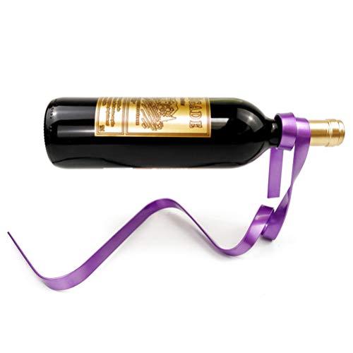 BESPORTBLE Suspended Ribbon Wine Rack Magic Floating Wine Bottle Holder Novelty Rack Iron Silk Rope Rack Stand Bracket for Office Home Decoration