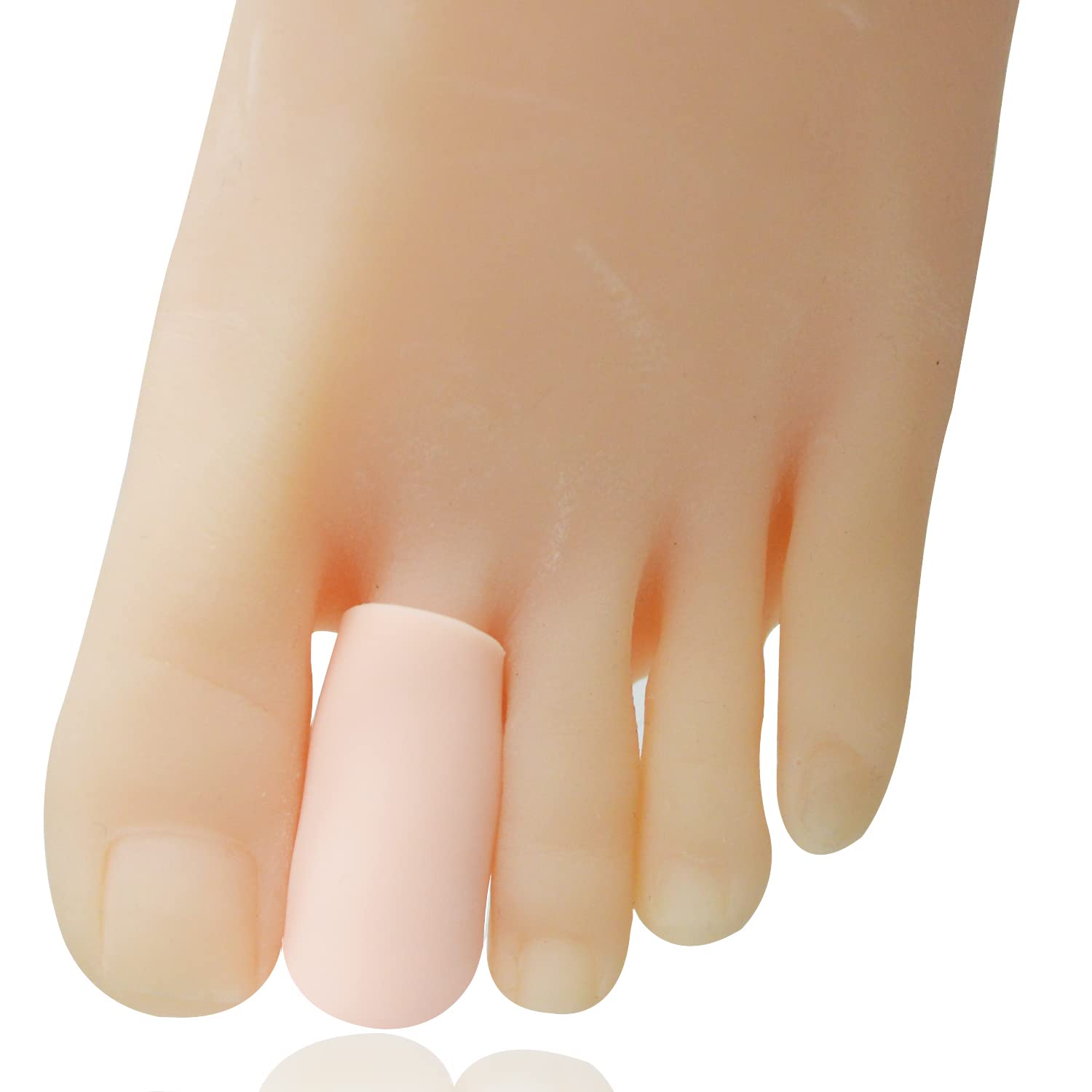 12 Pieces Gel Toe Sleeves Corn Cushion Silicone Toe Tubes Protectors for Cushions Corns, Blisters, Nail Issue, Reduce Friction,Bunions,Hammer Toes (Beige)