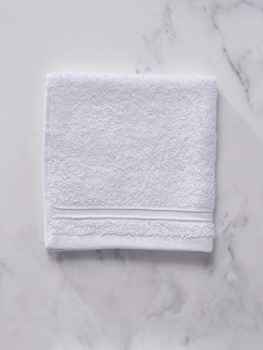Bokser Home Hospitality Kenwood Wash Cloths, Hotel Quality for Bathroom, Home, Spa and More, 100% Combed Ring Spun Cotton Providing a Soft, Luxurious Feel, White, 13β x 13β (Pack of 30)