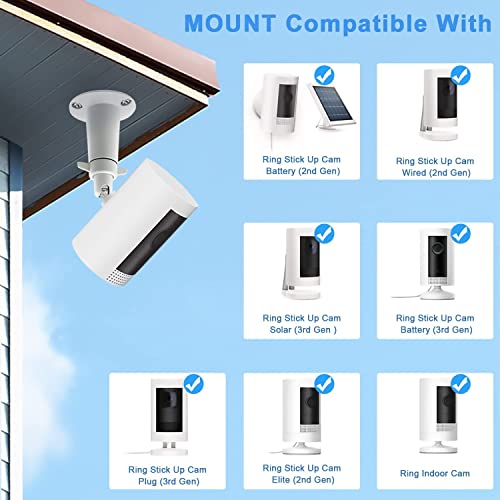 2pack Wall Mount Compatible with Ring Stick Up Cam & Ring Indoor Cam，Adjustable Mounting Bracket for Arlo, Arlo Pro 2 3, Arlo Ultra CCTV Camera and Compatible Camera with 1/4 Screw Head