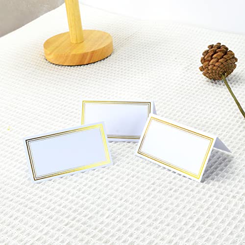 135 Pack place cards with Gold Foil Border Seating Place Cards for table setting table Weddings,Banquets,Dinner Parties,Name Cards