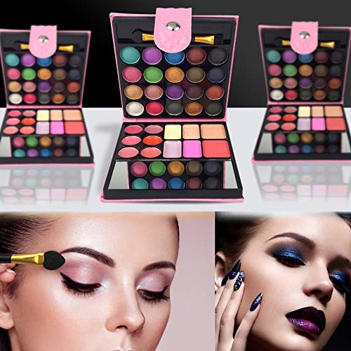 All in One Makeup Kit,Beauty Book Makeup Set With Eyeshadow Palette Lip Glosses Blushers Powder Concealer Mirror Brush,Professional Makeup Kit Set Gift for Women Girls,Beginners,Teens,32 Colors(Pink)