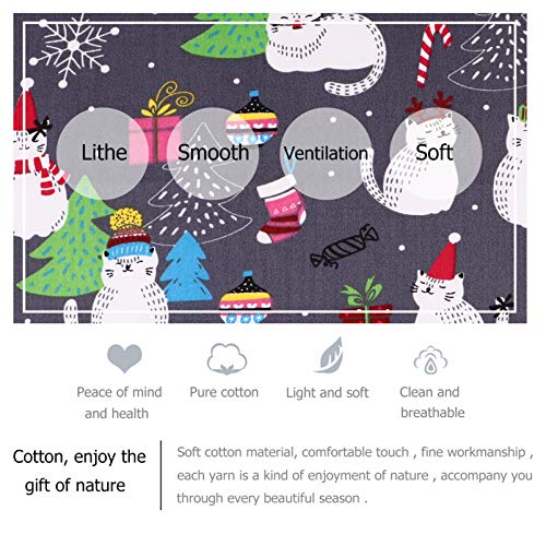 HEALLILY Cotton Sheets Full 5 Sheets Christmas Cotton Fabric Bundles Xmas Printed Craft Fabric Bundles Patchwork DIY Christmas Sewing Scrapbooking Quilting Embroidery Fabric