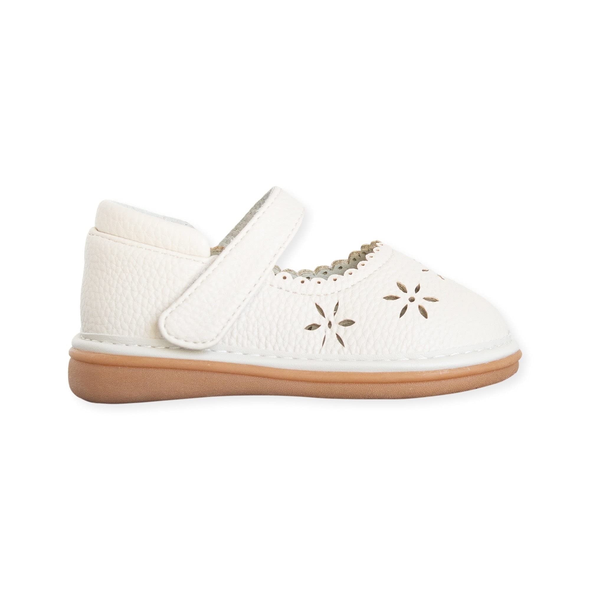 Wee Squeak Toddler Squeaky Shoes Ellie Ivory Size 7
