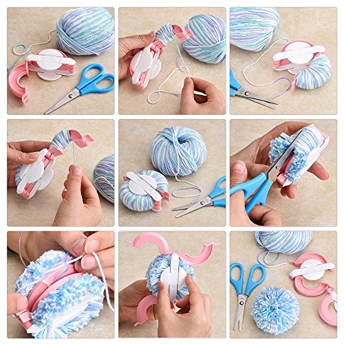 Ayasee Pompom Maker, 4 Sizes Pom pom Makers for Fluff Ball Weaver Needle Craft DIY Wool Knitting Craft Tool Set Decoration +1PS Scissors (5)