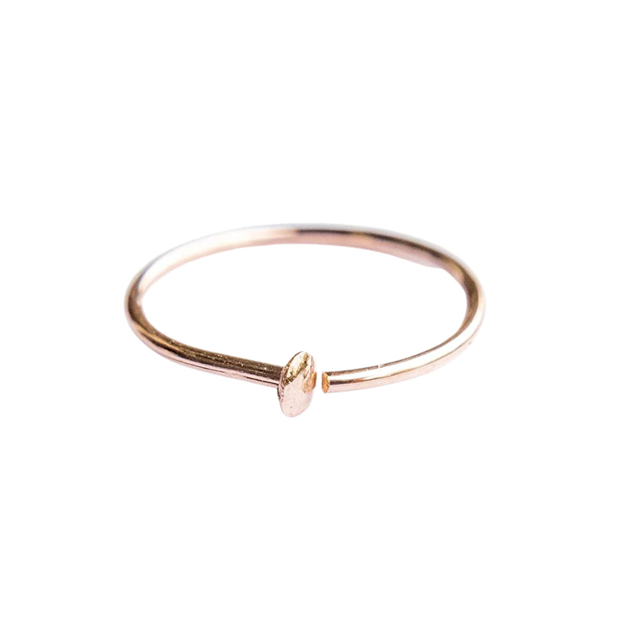 24G Rose Gold Nose Ring Hoop - Delicate Feminine Adjustable 24 Gauge 6mm - 7mm Piercing Jewelry for Women