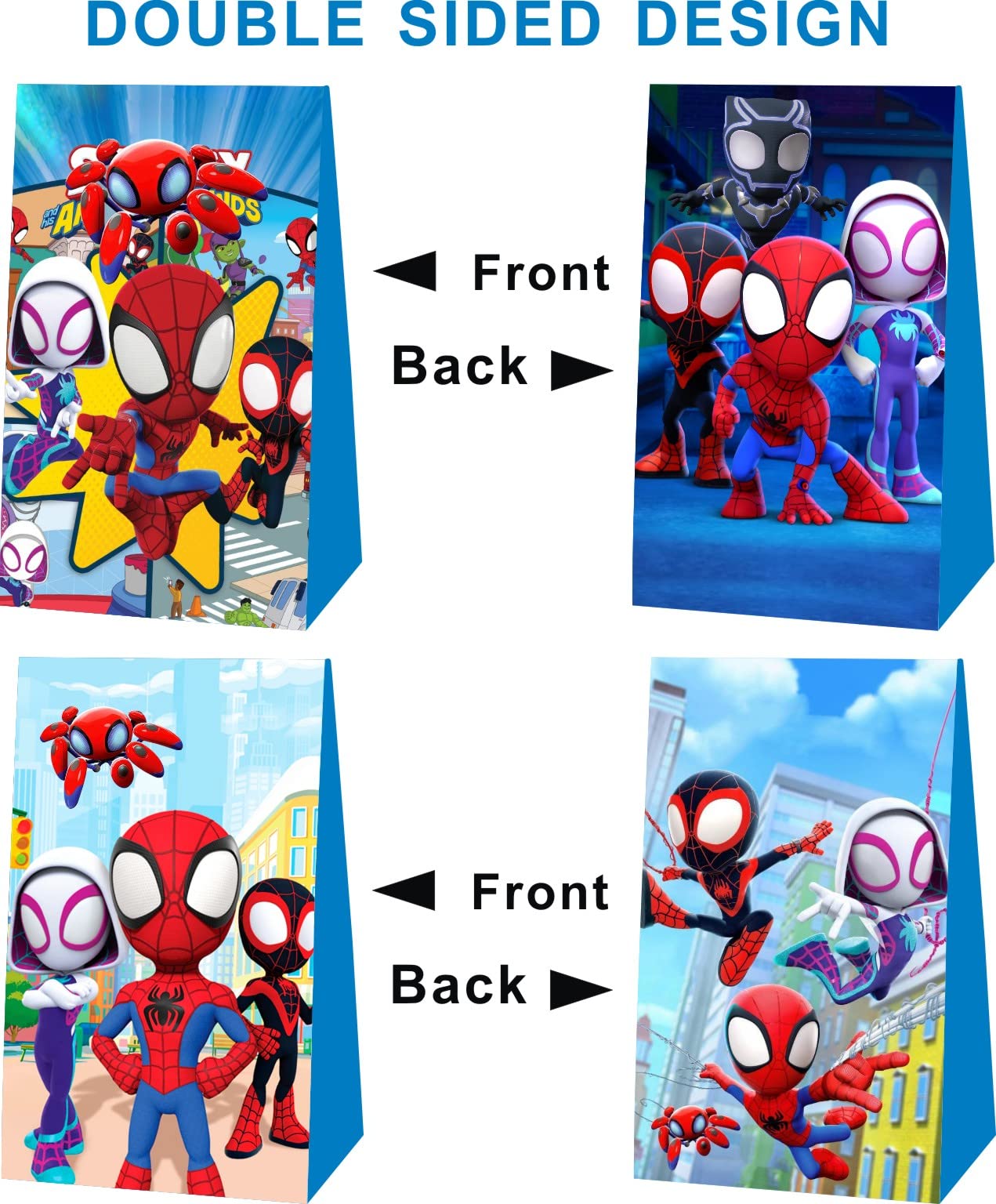 12 Pcs Party Favor Gift Bags for Boys Birthday Party Decorations, 8.3x7.8x2.7 Inch (Pack of 12)