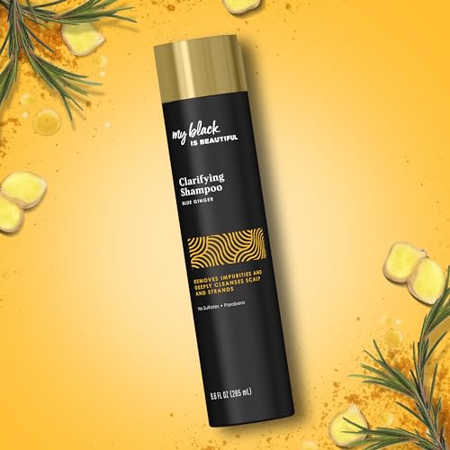 My Black is Beautiful Clarifying Sulfate Free Shampoo for Build Up, For Dry and Damaged Hair, Blue Ginger and Mint, 9.6 fl oz