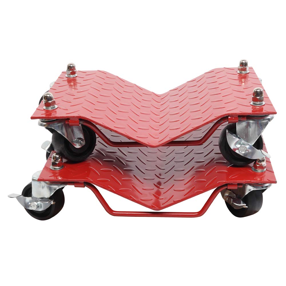 3" Auto Dolly Wheel Dolly New Car Dollies Wheel Tire 12 x 16" Repair Slide Red Total 4000 Lbs - 1000 Lbs Each Set of 4