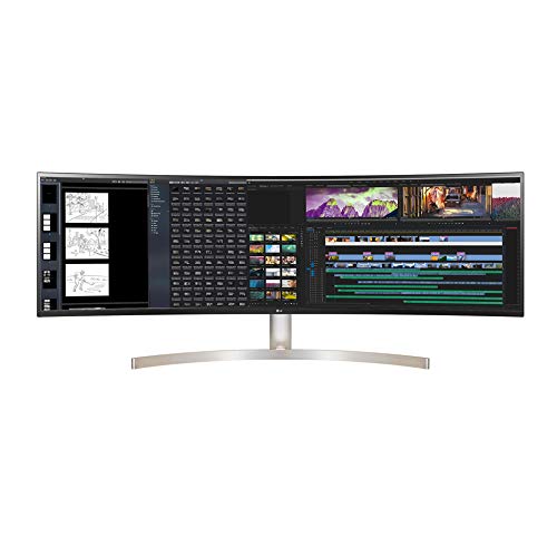 LG 49WL95C-WE 49 Inch 32:9 Curved DQHD (5120 x 1440) IPS UltraWide Monitor with HDR10, USB-C and 3-Side Virtually Borderless Display, Silver (Renewed)