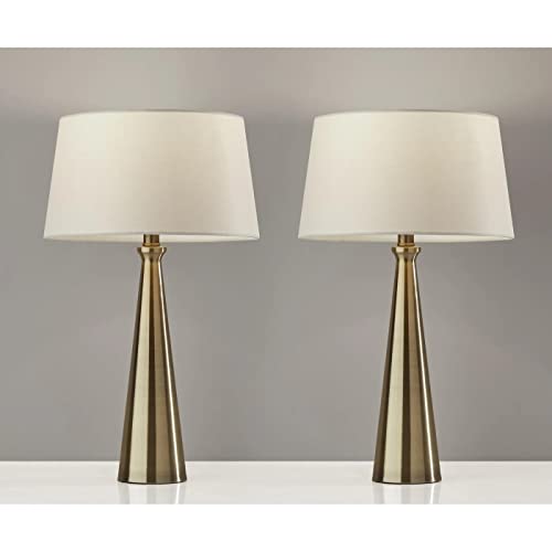 Adesso Home SL1141-21 Transitional Table Lamp (Set of 2) from Lucy Collection Finish, 13.00 inches, E26 Medium Base, Antique Brass, 2 Count
