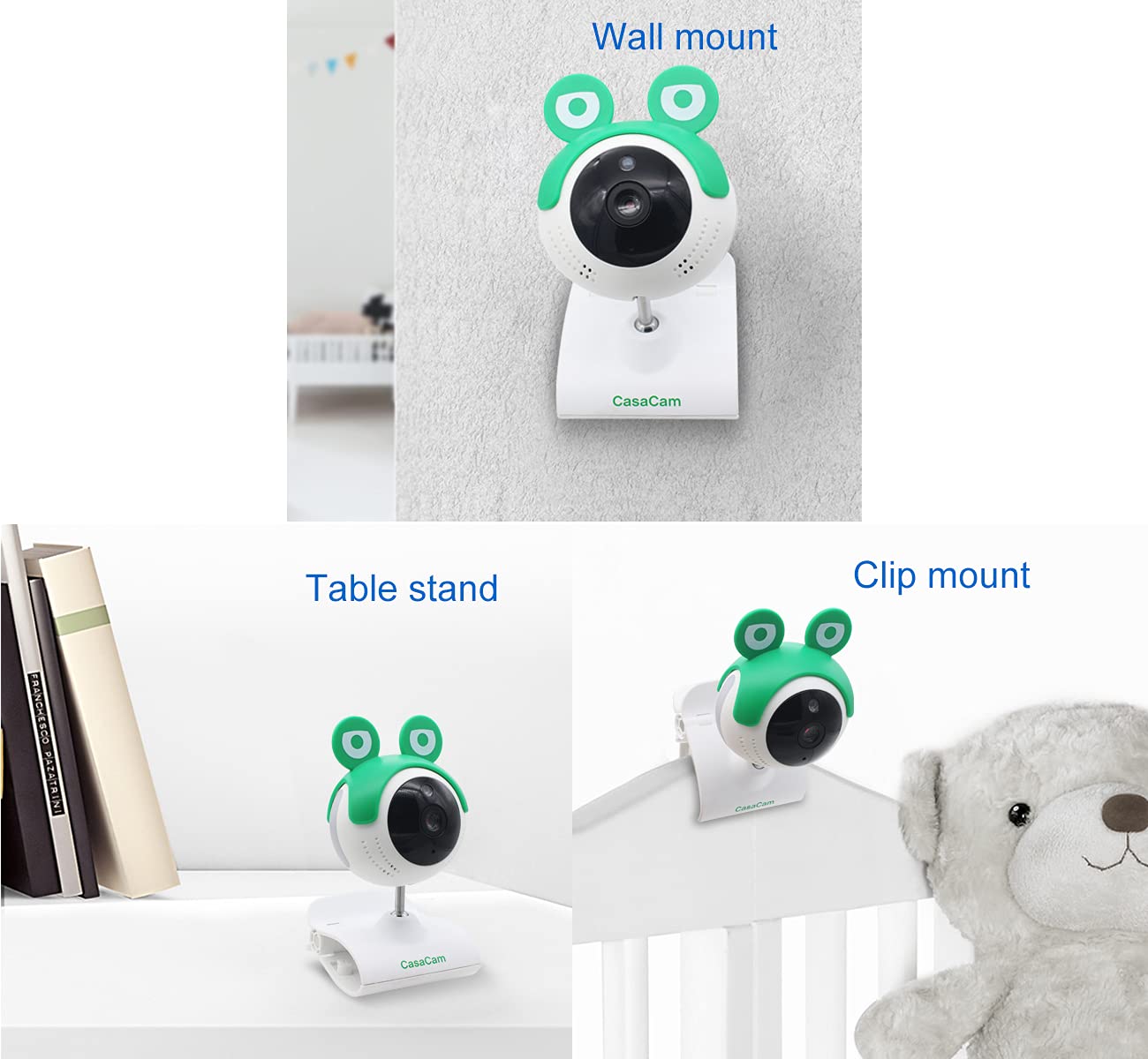 CasaCam BM240 Video Baby Monitor with 5" Touchscreen and HD Clip Camera, Two Way Audio, Lullabies, Nightlight, Automatic Night Vision and Temperature Monitoring Capability