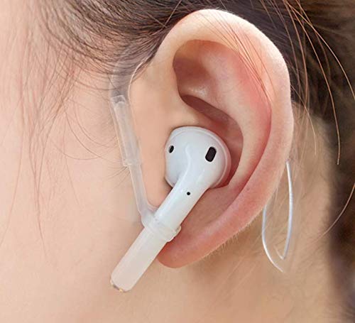 ALXCD Earhooks Ear Loop Replacement for Airpod 1 & 2, 2 Pair Over-Ear Soft Silicone Ear Hooks[Anti Slip][Anti Lost], Fit for Airpod 1 Airpod 2 Headphone (Clear)