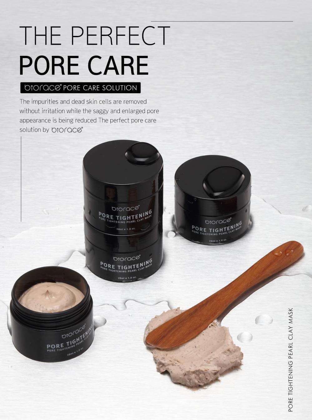 Biorace] Pore Tightening Pearl Clay Mask 110 g / 3.8 oz Tightens Pores + Sebum Control + Deep Cleanse [Made in KOREA]