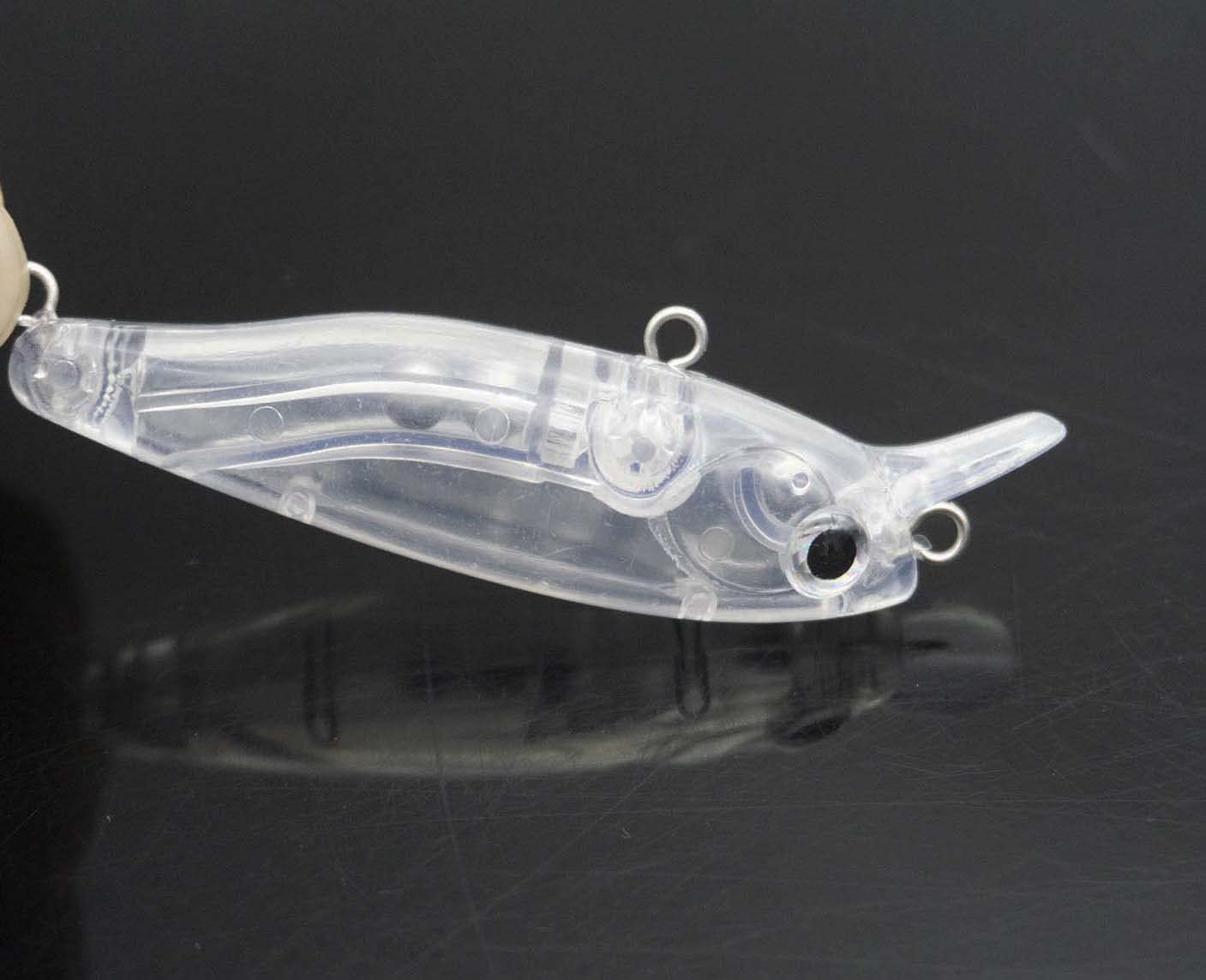 10PCS Unpainted Lure Blanks 6.36g 6.6cm with Free 6mm Eye Crankbait Simulation Blank Body Clear Hard Baits Trout Salmon Minnow Lure Popper Lures Topwater Freshwater 8423