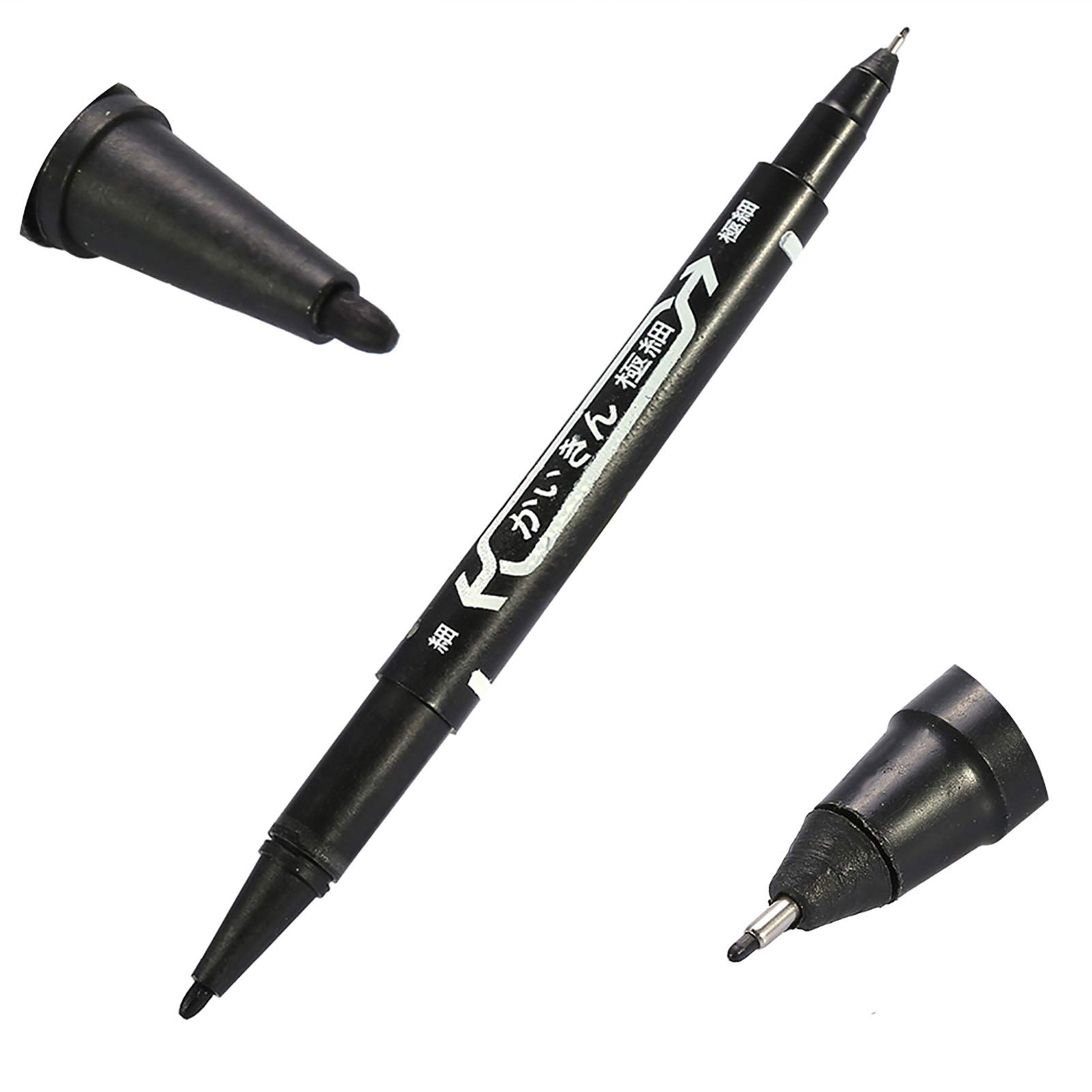 10PCS/Box Tattoo Marking Pen, Double Ended Tattoo Skin Marker, Tattoo Piercing Positioning Marking Pen Tool