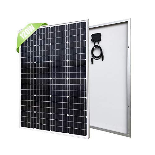 120 Watts 12 Volts Monocrystalline Solar Panel High Efficiency Module PV Panel for Battery Charging Boat Caravan RV and Any Other Off Grid Applications