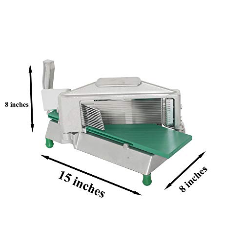 Caspian Tomato Slicer 3/16 inches Tomato Cutter Vegetable Slicer Knife with Built-in Polyethylene Slide Green Board for Commercial or Home Use, 1 Piece