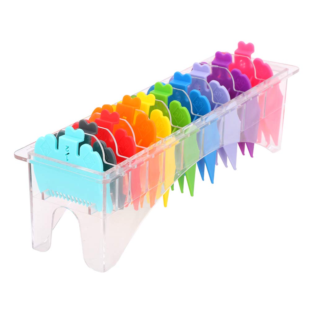 10Pcs Colorful Clipper Guards,Professional Hair Clipper Guards Set 1/16" to 1",Fits for Most Wahl Clippers/Trimmers