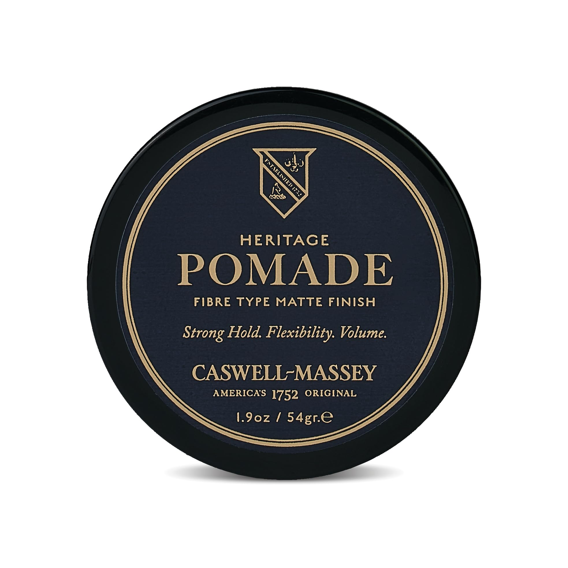 Caswell-Massey Heritage Fiber-Style Hair Pomade, Matte Finish Hair Styling for All Hair Types, Strong Hold with Flexibility & Provides Volume for Men, Light Cedar Scent & Low-Shine, 1.9 Oz