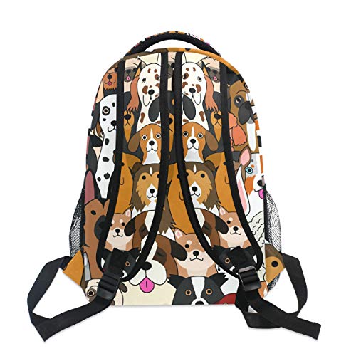 ALAZA Cute Doodle Dog Print Animal Large Backpack for Kids Boys Girl School Personalized Laptop iPad Tablet Travel School Bag with Multiple Pockets