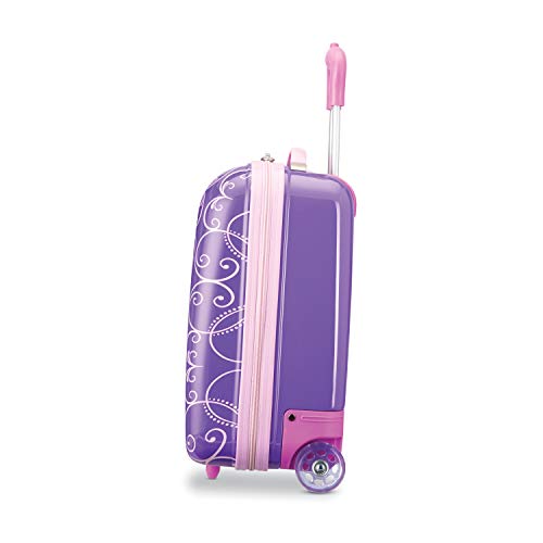 American Tourister Kids' Disney Hardside Upright Luggage, , Wheel,Zippered Divider,Telescopic Handle,Tie Down Straps,Lightweight, Princess 2, 16"