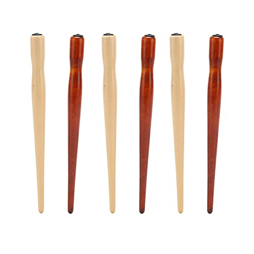 6Pcs Calligraphy Pen Nib Holder Cartoon Comic Pen Metal Dip Pen Set Grip Wooden Pen Holder for Drafting Drawing