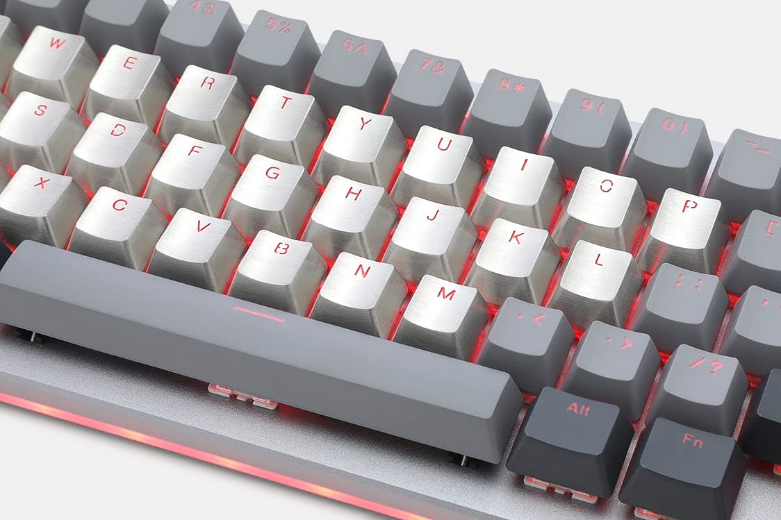 KPREPUBLIC teamwolf Stainless Steel MX Keycap Silver Color Metal keycap for Mechanical Keyboard Gaming Key Alpha Light Through Back lit (TeamWolf Alpha Key x1)