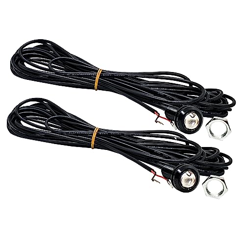 5/8 Inch Black 22mm Bolt Beam Green LED Accent Rock Lights with 20ft. AWG #26 Wire for UTV Off-Road Trucks Trailers Motorcycles RVs Boats ATVs