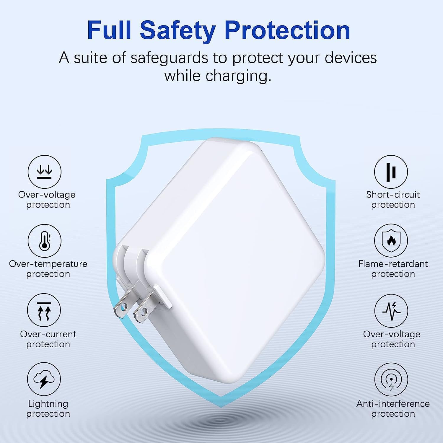 MacBook Pro Charger 96W USB C Charger for MacBook Pro 16, 15, 14, 13 inch 2024, 2023, 2022, 2021, M3 M2 M1 Mac Book Air USB C Laptop Power Adapter with LED, 5A Cable Charging
