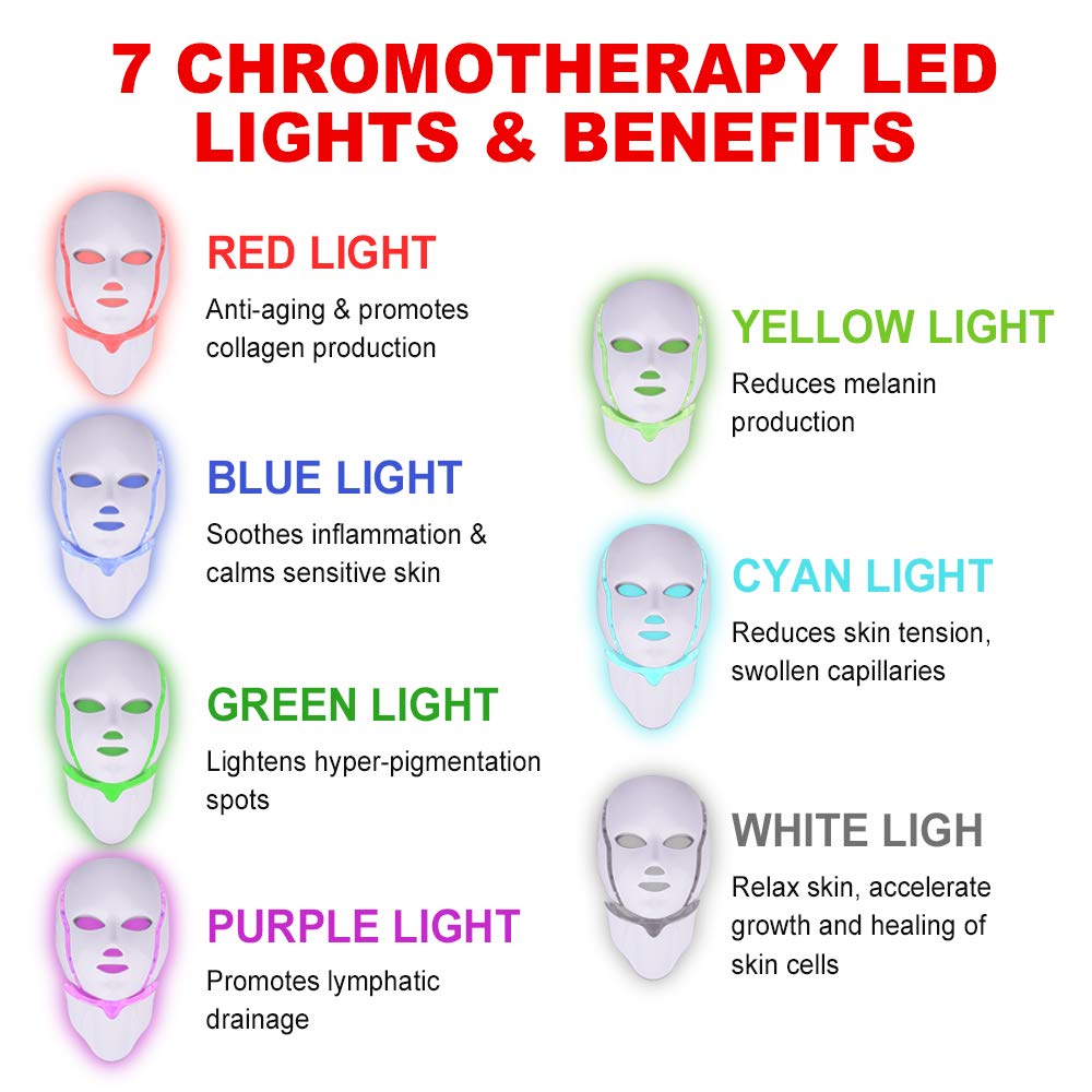 7 Colors Light Portable Face & Neck M -Ask Machine for Home Use | 7 Colors