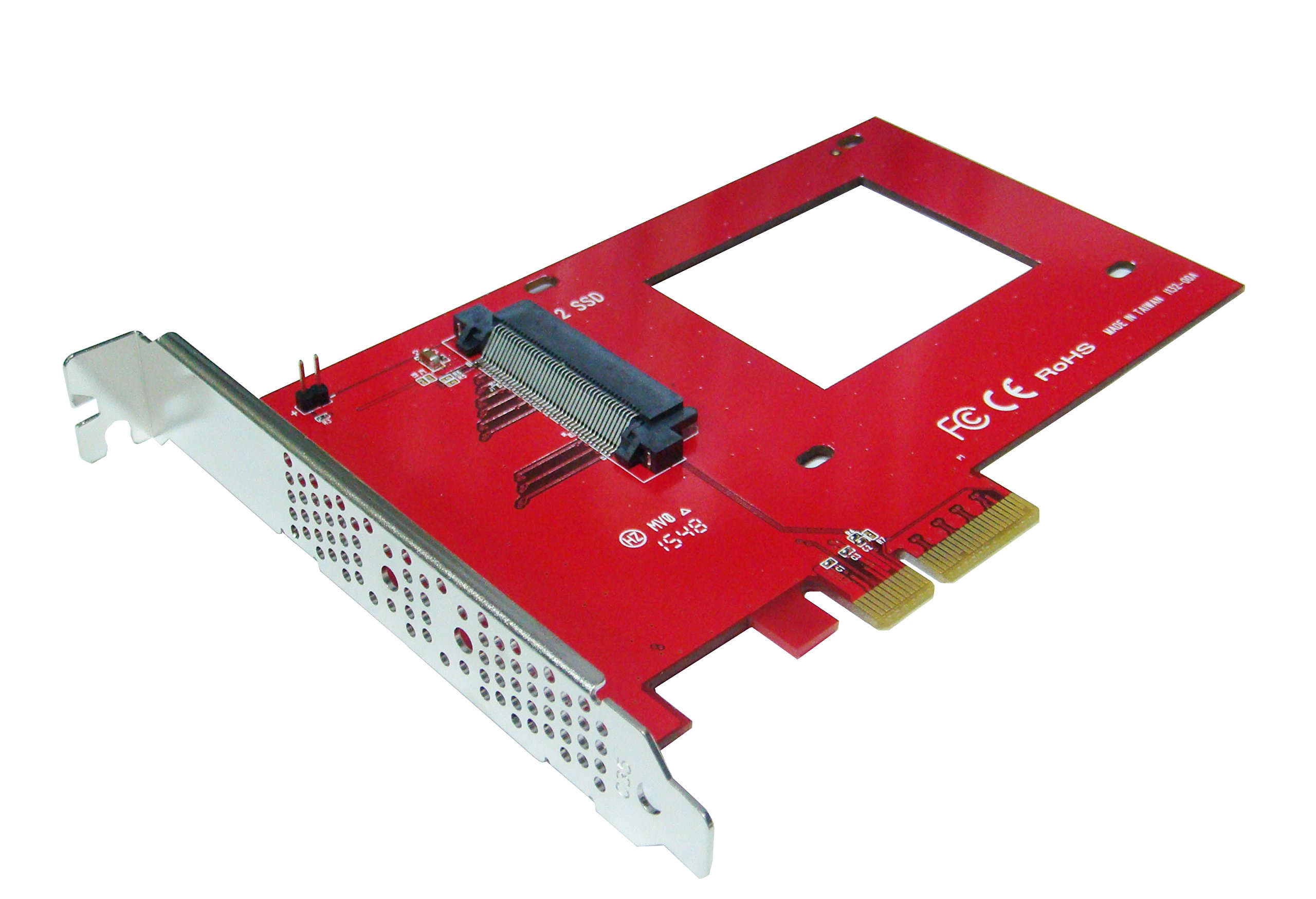 Ableconn PEXU2-132 NVMe 2.5-inch U.2 (SFF-8639) SSD PCIe 4.0 x4 Carrier Adapter Card - for 2.5-inch U.2 NVMe SSD - U.2 to PCIe - PCIe Adapter for U.2 Drive