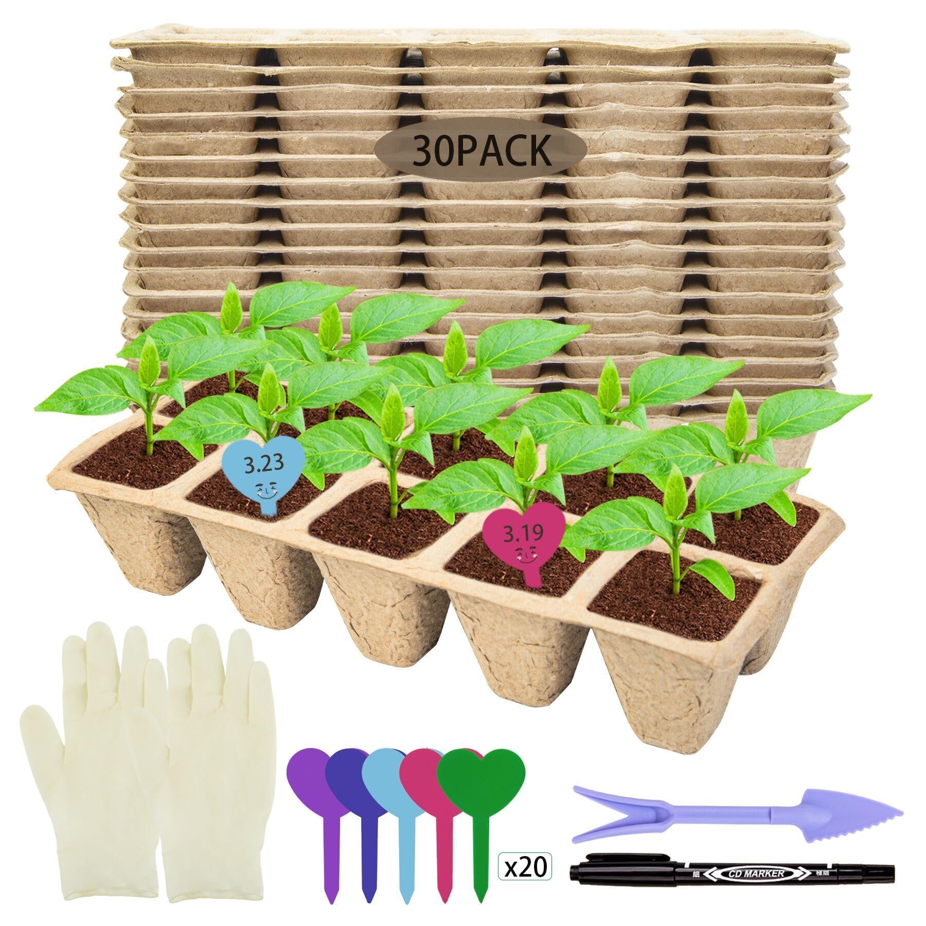 160 3.15 Inch Pcs Peat Pots Seed Starter Pot, Peat Pot for Seedling Seed Starter Tray, Biodegradable Plant Trays Seedling Pots for Plants Planter Starter Pots
