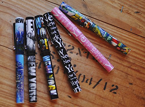 6X Various Unique Designs Ultimate Collectible New York City Ballpoint Pen NYC Gift Pen NY Souvenir Pens - Pack of 6