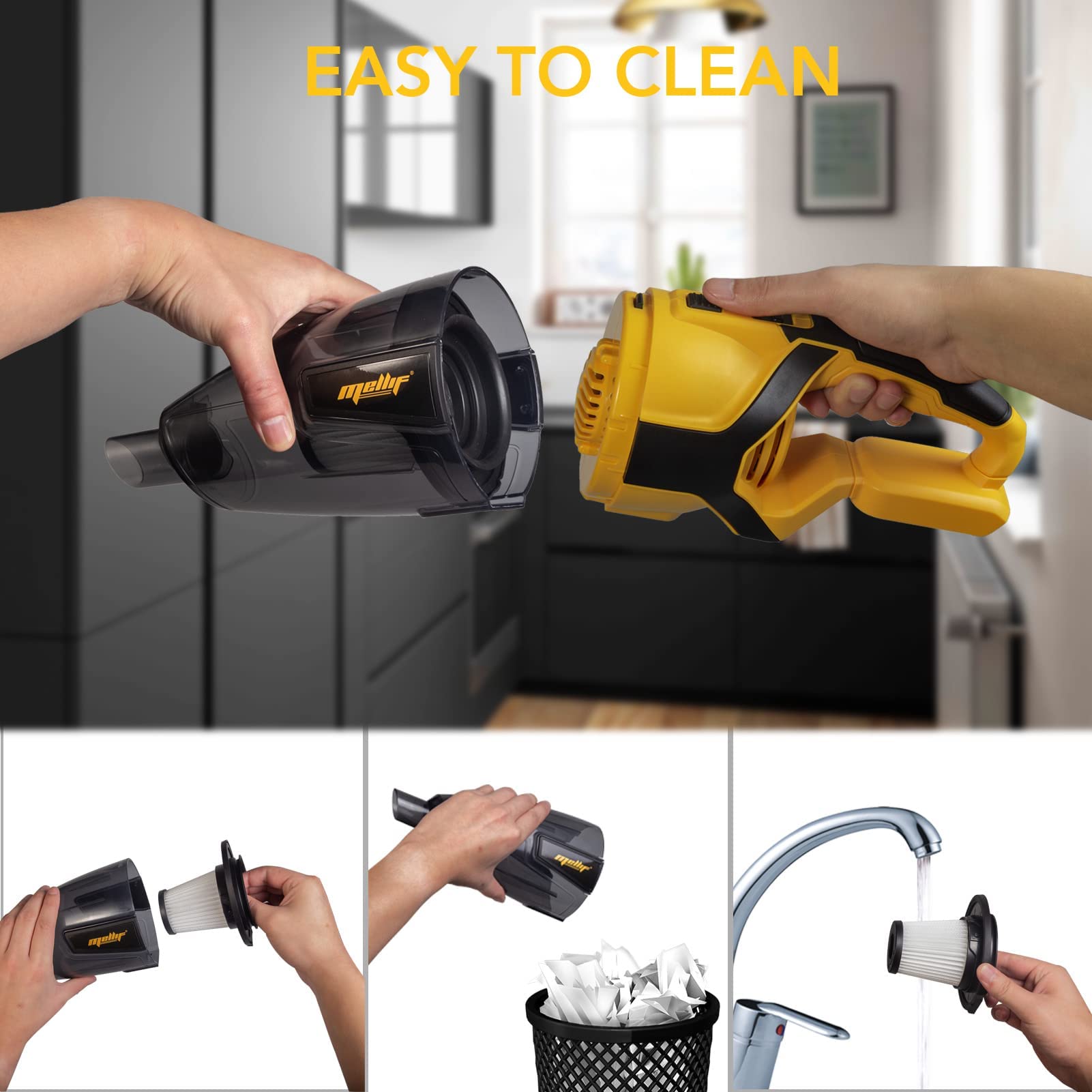120W Cordless Handheld Vacuum Cleaner for DeWALT 20V 60V Max Battery (Battery NOT Included) Portable for Hard Floor Carpet Car Pet Hair Cleaning