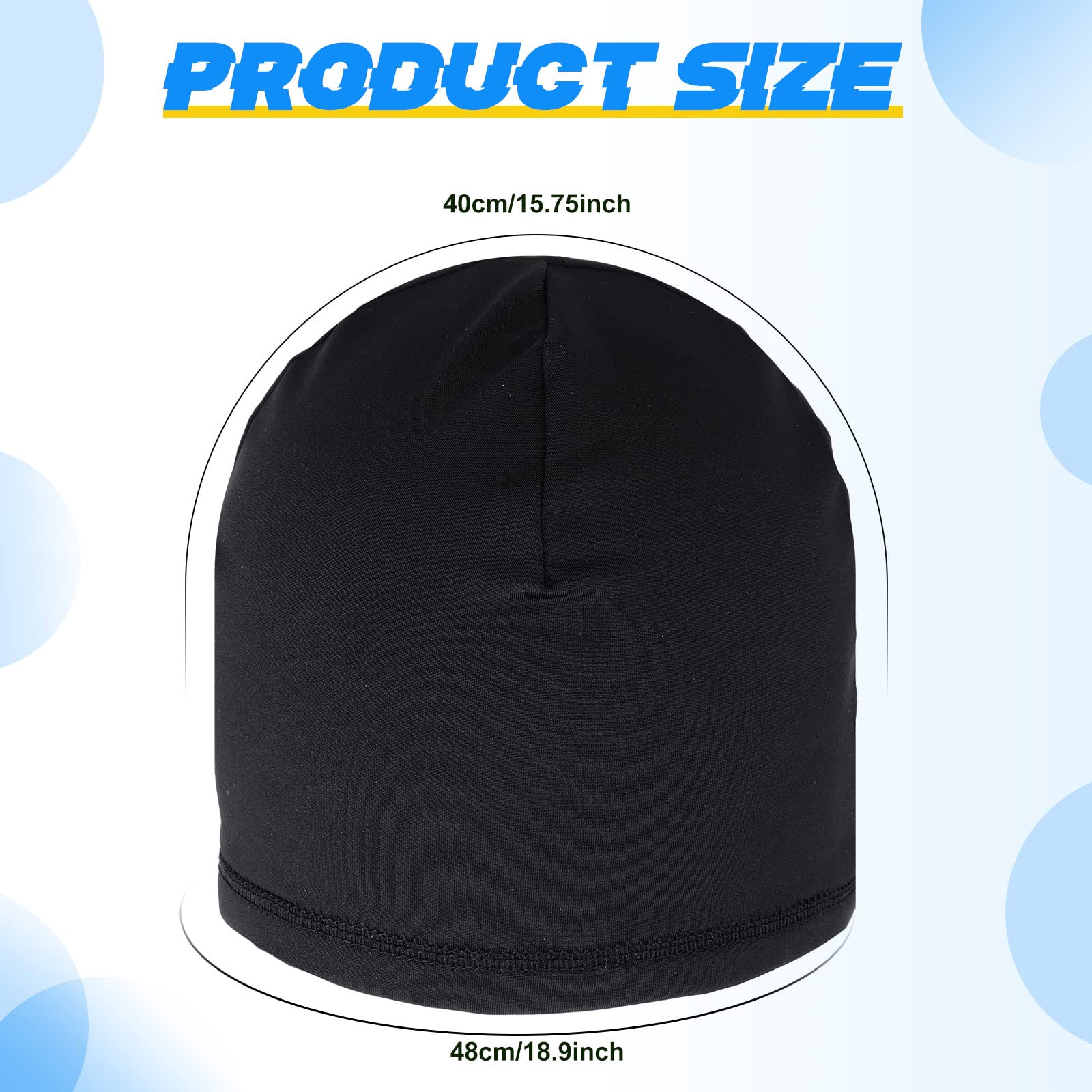 100 Pcs Sweat Wicking Skull Cap Bulk Running Hat Cooling Hard Hat Liner Cycling Helmet Liner Beanie Milk Silk Multifunctional Headwear or Men Women, Black