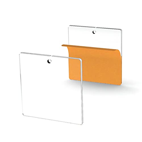 25 Acrylic Square Clear with Hole (Select Size) (4.0")