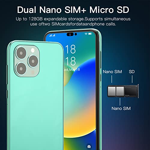 3G Unlocked Cellphone, 6.1 Inch HD Screen, Dual SIM Slots 3G Cellphone,2GB RAM 32GB ROM, Face ID Unlocked Mobile Phone for Android 10 4000mAh(Green)