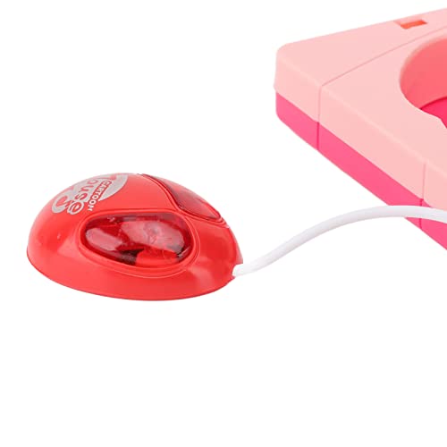 3 AA Batteries Plastic Kids Learning Laptop Cognitive Development Simulation Kids Laptop Toys (Purple Retractable Mouse)
