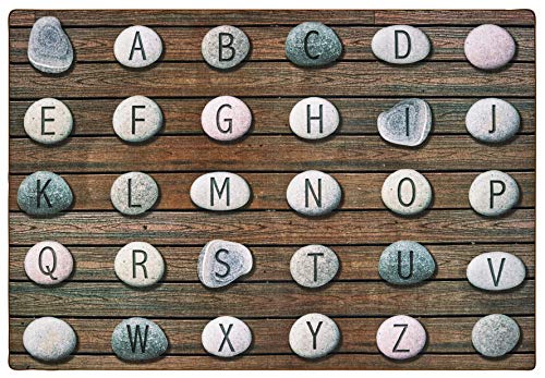 Carpets for Kids Pixel Perfect 60216 Alphabet Stones Seating Rug 6ft x 9ft Rectangle