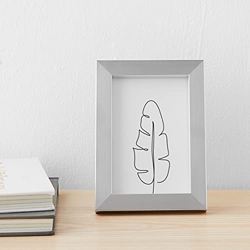 Amazon Basics Rectangular Photo Picture Frame, 4" x 6", Pack of 2, Nickel