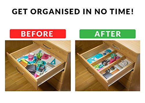 Bamboo Drawer Dividers Organizers 6-pack (12"-17") Adjustable Spring Loaded Drawer Divider Expandable Drawer Organizer Utensil Separators for Kitchen, Bedroom, Dresser, Office, Baby Drawers, Closet